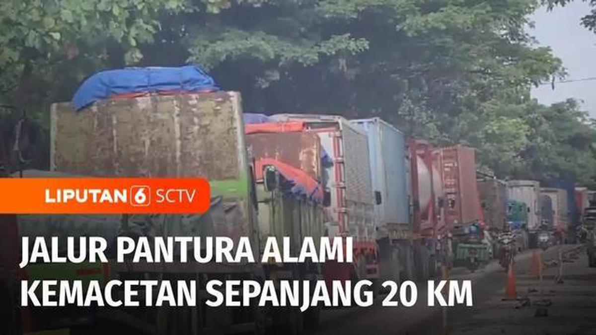 VIDEO: Perbaikan Jalan Sebabkan Kemacetan Parah Sepanjang 20 Km di Jalur Pantura - TV Liputan6.com