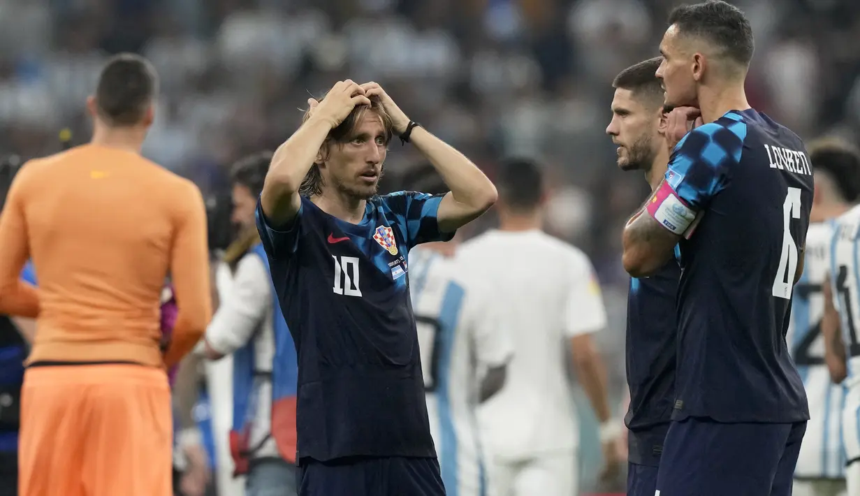 Raut Kecewa Luka Modric Gagal Bawa Kroasia Juara Piala Dunia 2022 - Foto Liputan6.com