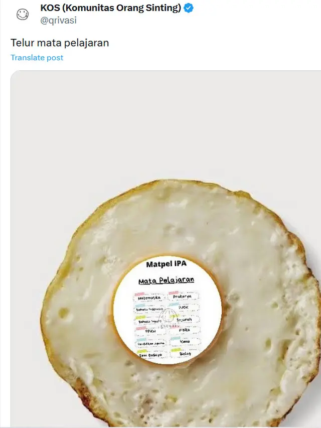 6 Meme Telur Mata Sapi Benar tapi Salah Ini Nyeleneh, Bikin Tepuk Jidat - Hot Liputan6.com