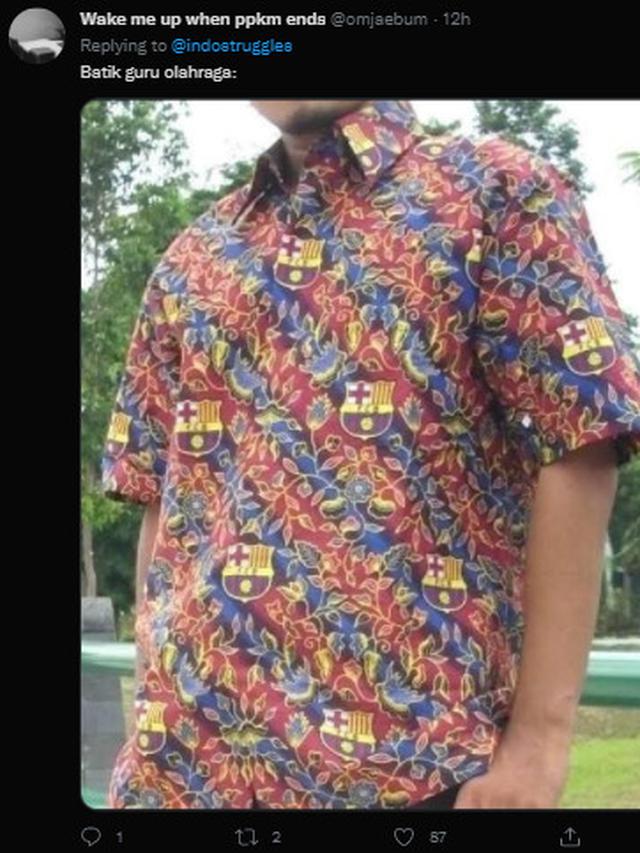 6 Momen Guru Pakai Batik Bermotif Sesuai Mata Pelajarannya, Totalitas ...