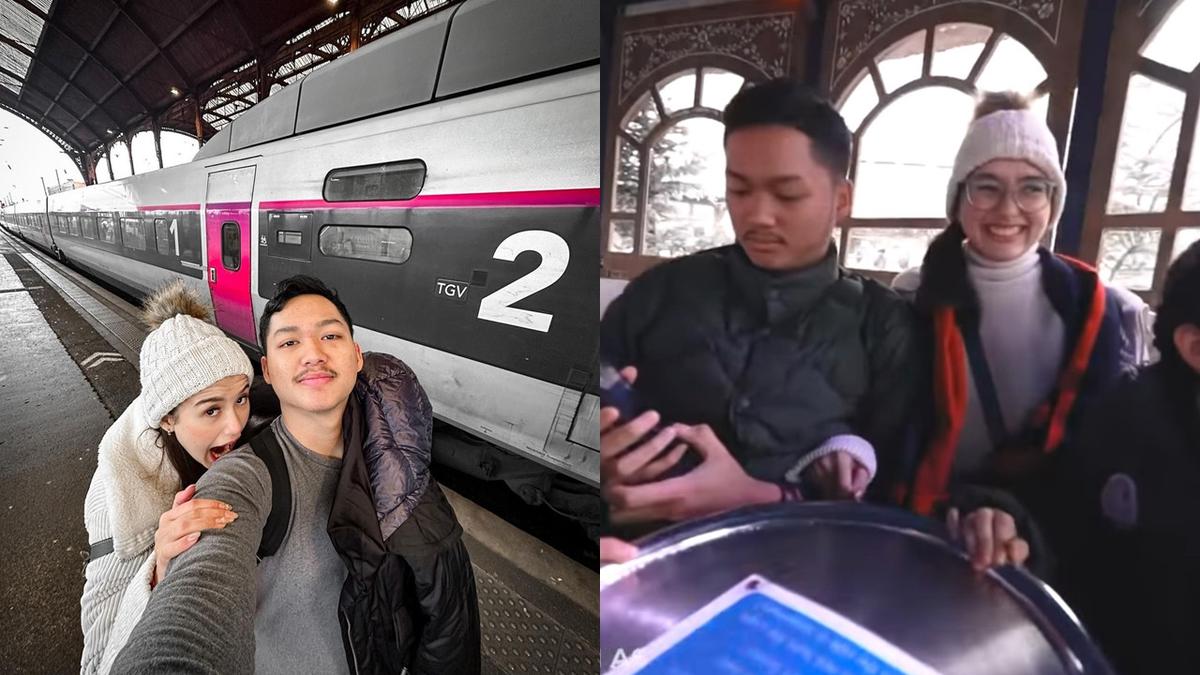 6 Potret Azriel Hermansyah dan Sarah Menzel di Prancis, Tampil Romantis ...