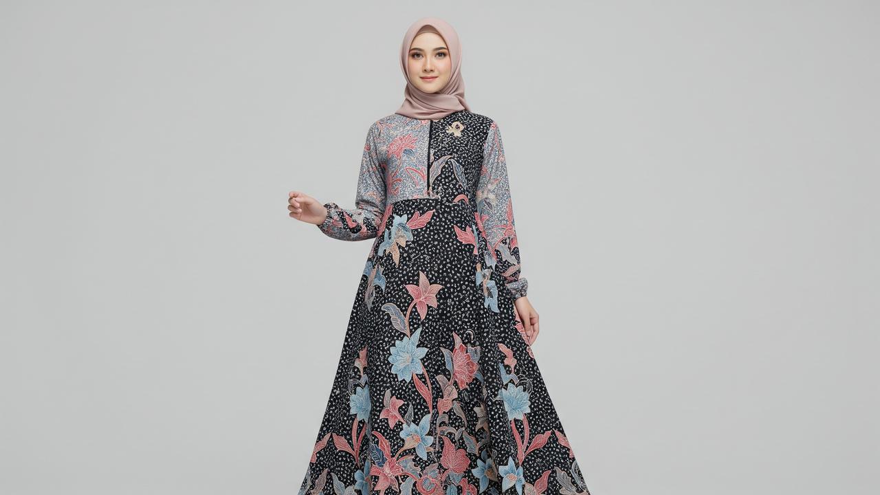 8 Gamis Batik Flare Dress Modern untuk Tampil Anggun dan Berbudaya ...