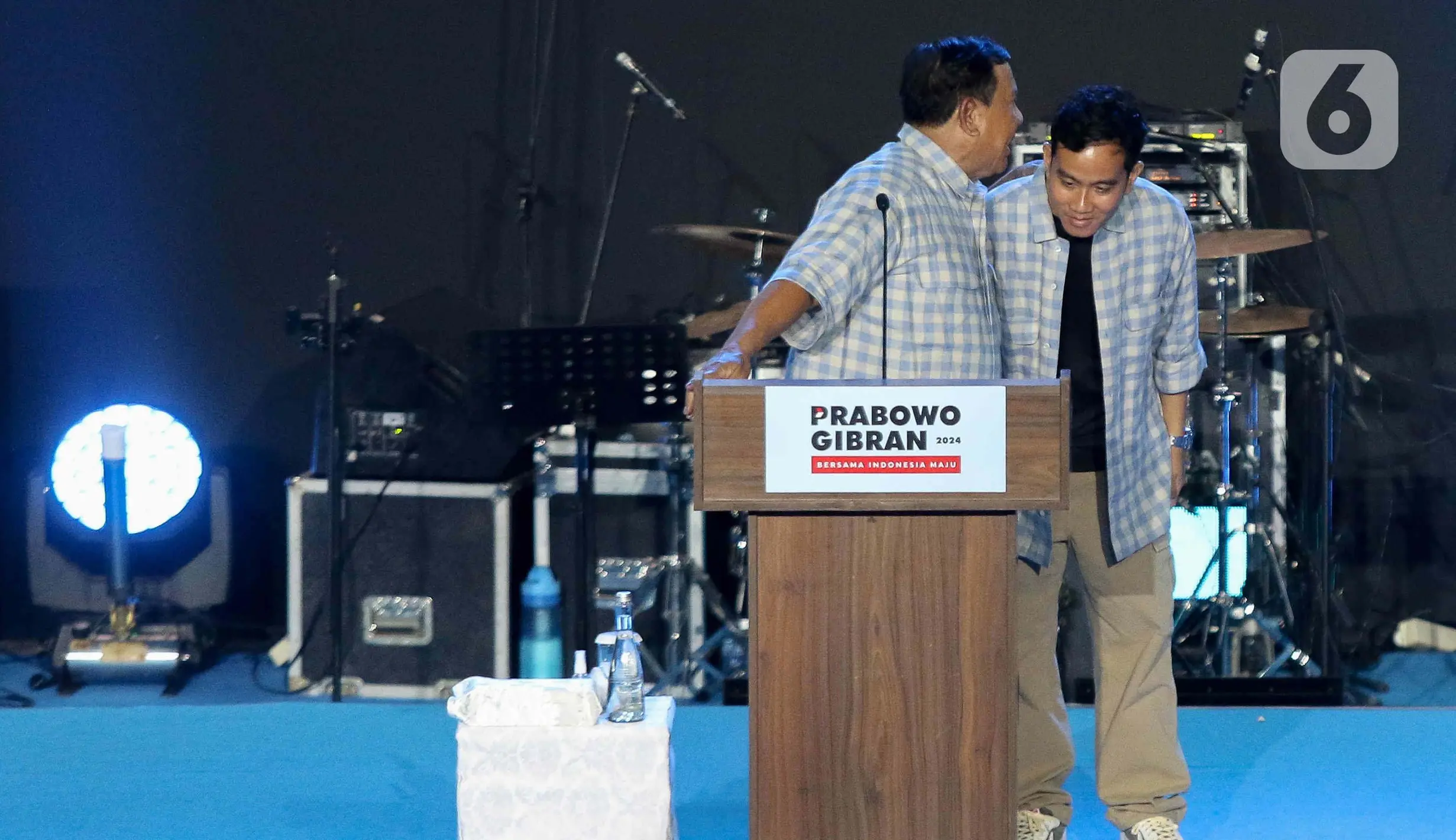 Momen Pidato Kemenangan Hasil Hitung Cepat Pasangan Prabowo-Gibran - Foto Liputan6.com