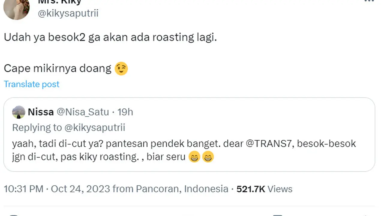 Kiky Saputri Jengkel Tayangan Roasting Ganjar Pranowo Dipotong: Observasi Setengah Mati, Eh Di ...