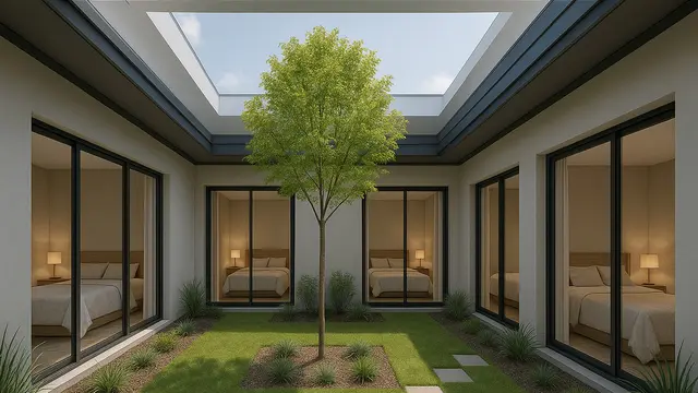 7 Desain Rumah L-Shape dengan 3 Kamar Tidur, Tampilkan Suasana Rapi ...