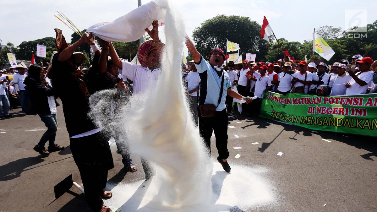 PHOTO: Protes, Petani Tebu Tebar Gula Rafinasi di Depan Istana - Foto ...