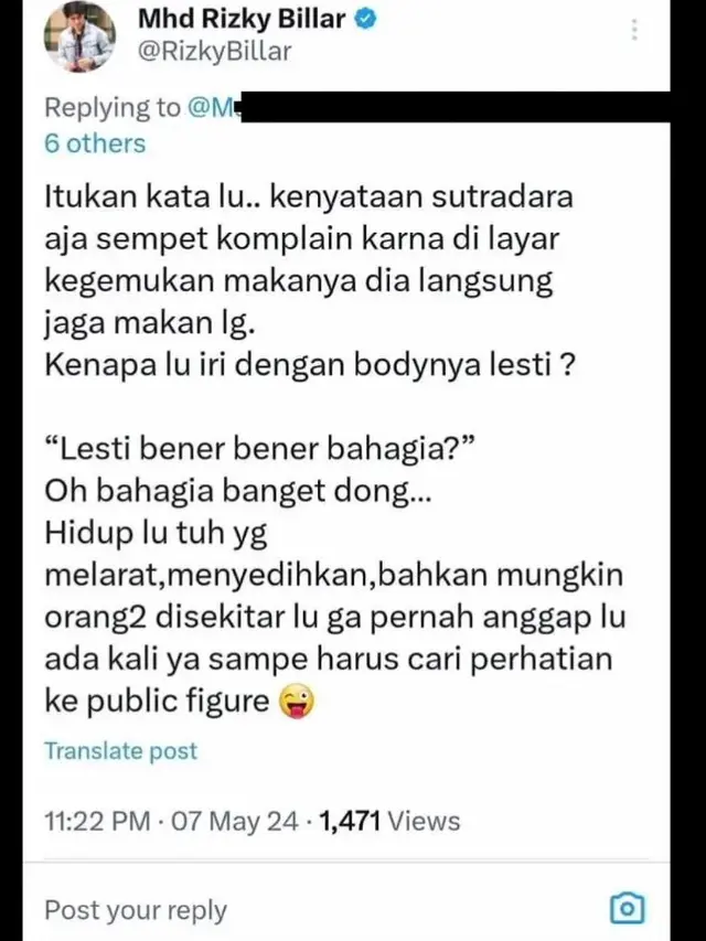 Rizky Billar Ribut dengan Netizen yang Singgung Fisik Lesti Kejora ...
