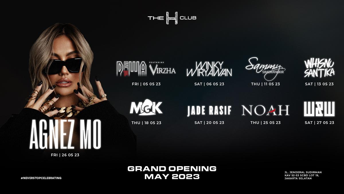 Agnez Mo, NOAH hingga Duo DJ Asal Belanda Siap Guncang Panggung The H Club SCBD - ShowBiz ...