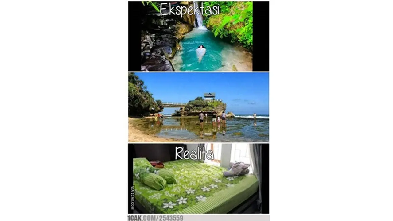 6 Meme Ekspektasi Vs Realita saat Liburan Ini Bikin Ngelus Dada - Hot ...