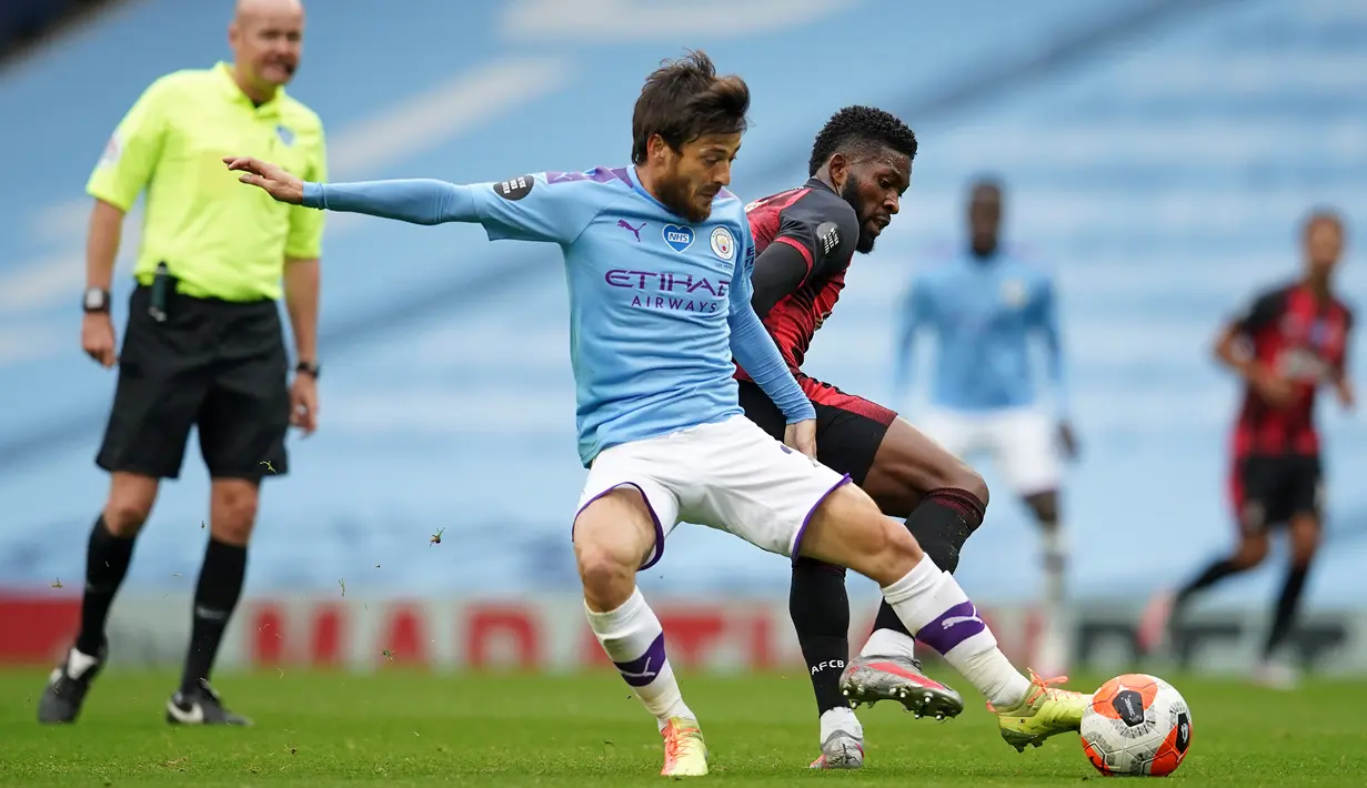 FOTO: David Silva Tampil Apik, Manchester City Hajar Bournemouth ...