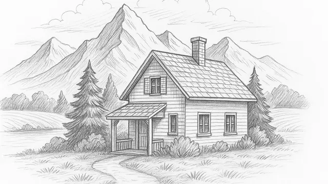 11 Sketsa Gambar Rumah dan Pemandangan yang Mudah Ditiru Pemula ...