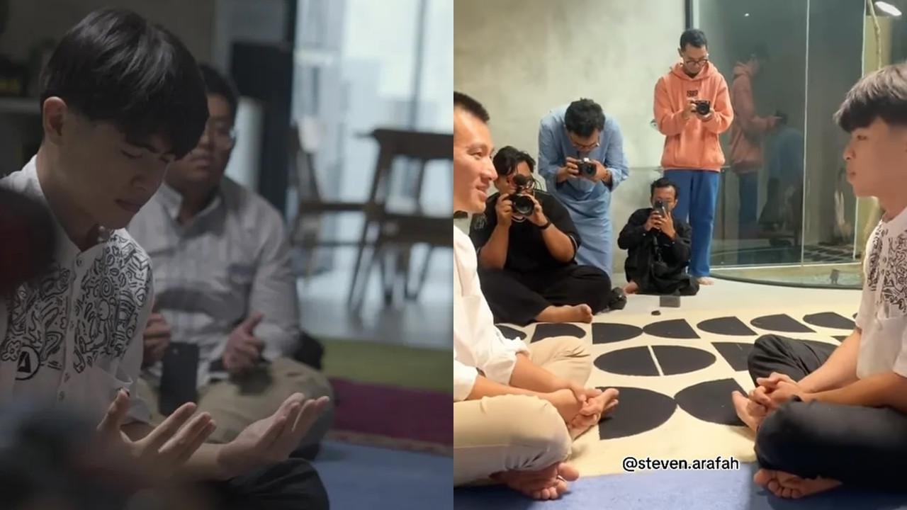 7 Potret Steven Wongso Resmi Mualaf, Syahadat Dibimbing Ustaz Felix Siauw