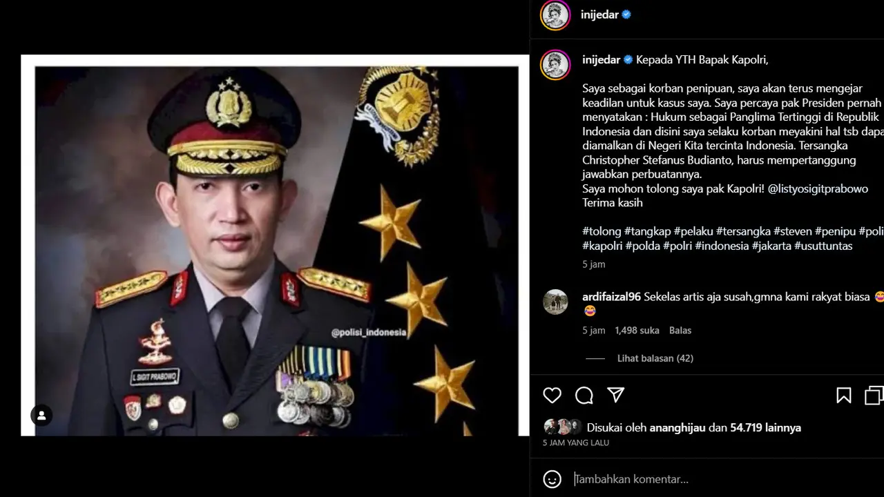 Setelah Ngadu ke Jokowi, Kini Jessica Iskandar Minta Tolong ke Kapolri Listyo Sigit Prabowo ...