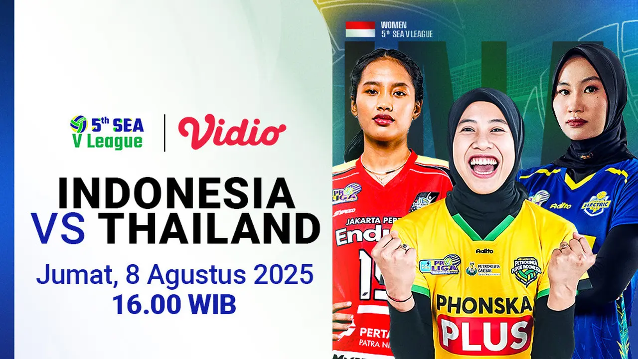 Link Live Streaming SEA V League 2025 Timnas Voli Putri Indonesia vs Thailand di Vidio - Bola ...