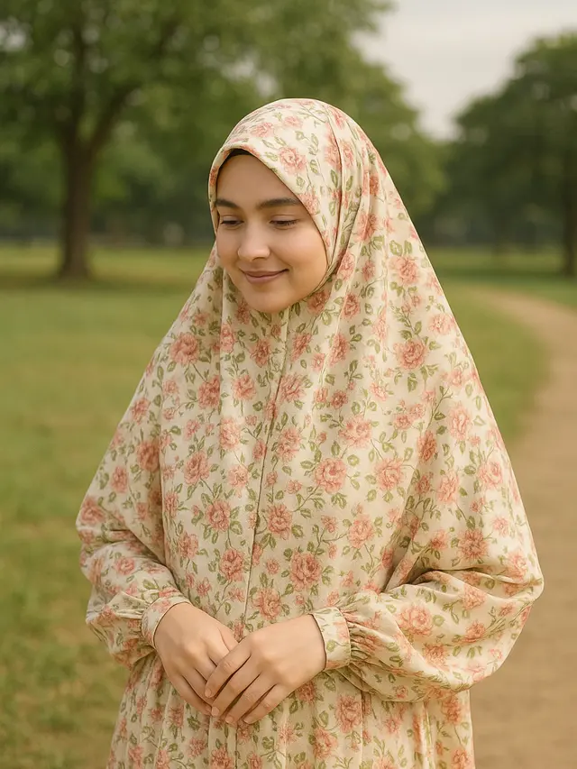 Tampil Lebih Feminin di Tahun 2025, Coba Gamis Motif Bunga, Berikut ...