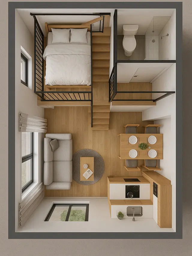 6 Inspirasi Desain Rumah 5x5 Meter dengan 1 Kamar Tidur - Hot Liputan6.com