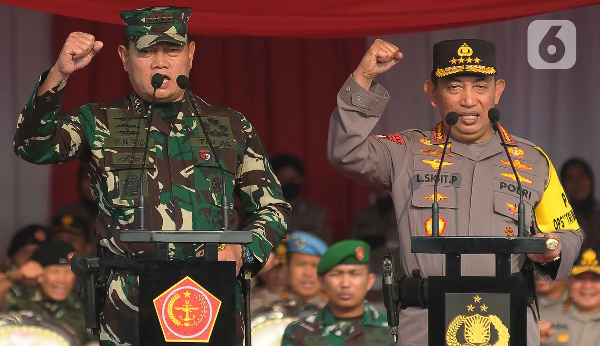 Kapolri dan Panglima TNI Pimpin Apel Gelar Pasukan Pengamanan KTT ASEAN ke-43 - Foto Liputan6.com