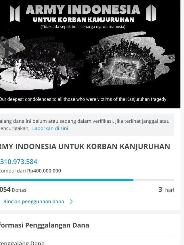 Fans BTS Kumpulkan Donasi Rp447 Juta untuk Korban Tragedi Kanjuruhan ...