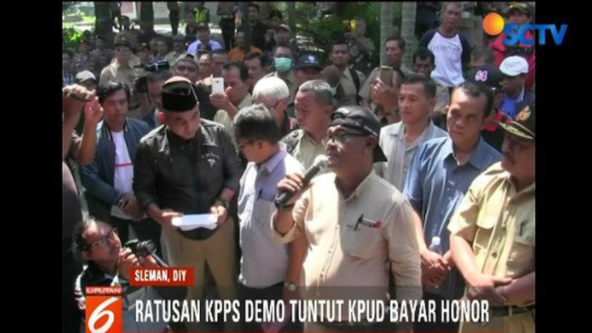Ratusan Anggota Kpps Di Sleman Demonstrasi Minta Honor Pileg