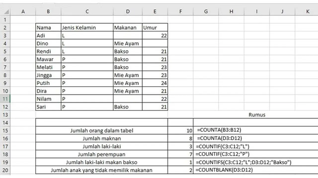Inilah Fungsi COUNTIF dalam Microsoft Excel, Bisa Permudah Pekerjaanmu ...