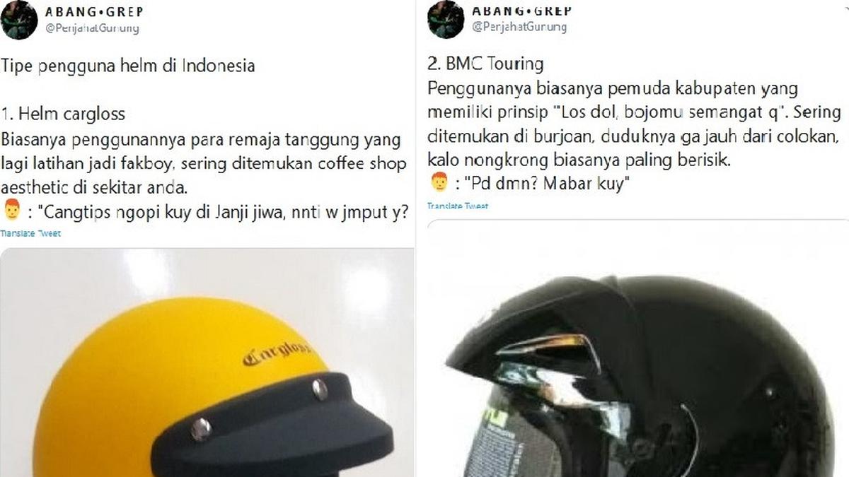 Ketahui Tipe-Tipe Cowok Berdasarkan Jenis Helmnya, Kamu yang Mana?