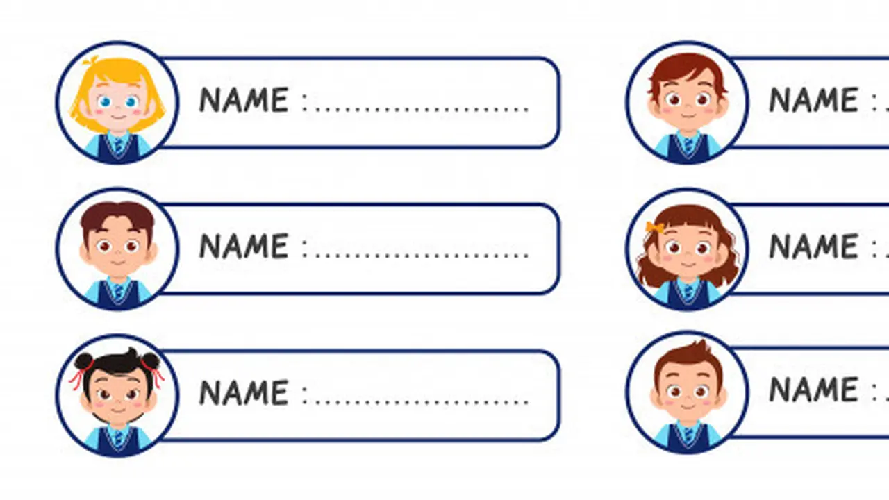 20 Template Label Nama Anak yang Lucu dan Cara Mencetaknya - Hot ...