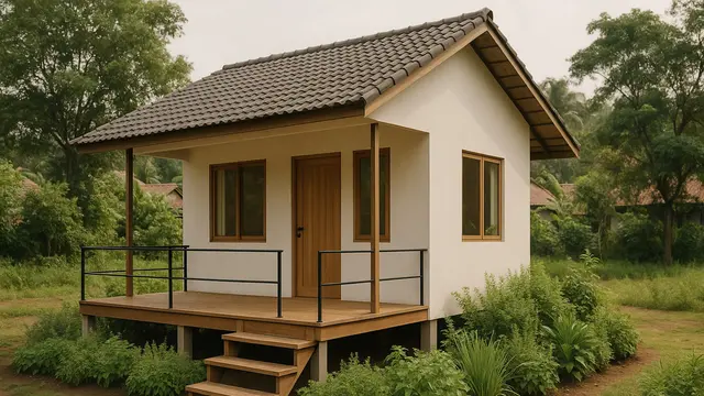 11 Desain Rumah Minimalis di Desa dengan Teras dan Taman Mini, Bikin ...