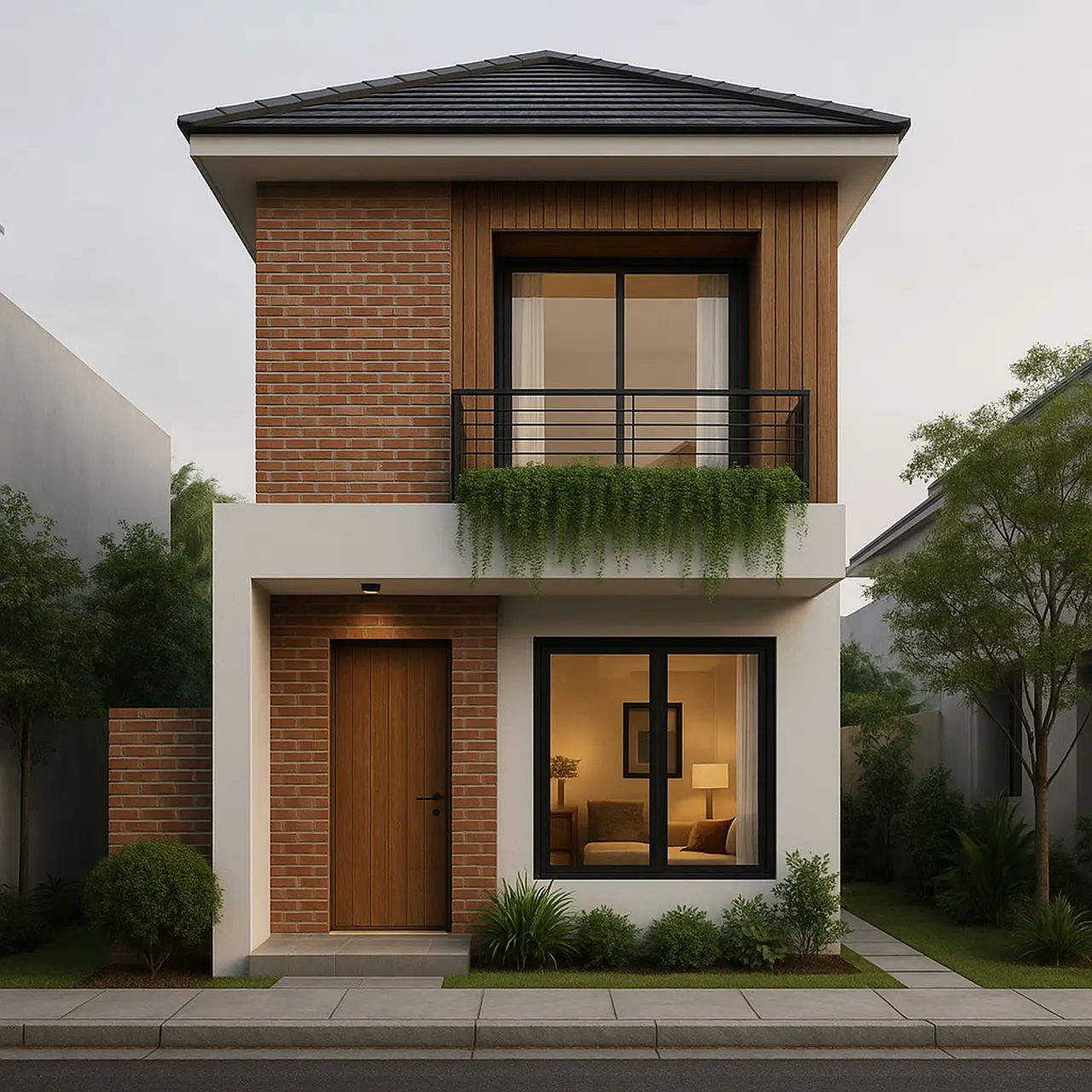 7 Rumah Minimalis 2 Lantai Lebar 6 Meter Tampak Depan, Inspirasi Hunian di Lahan Terbatas ...