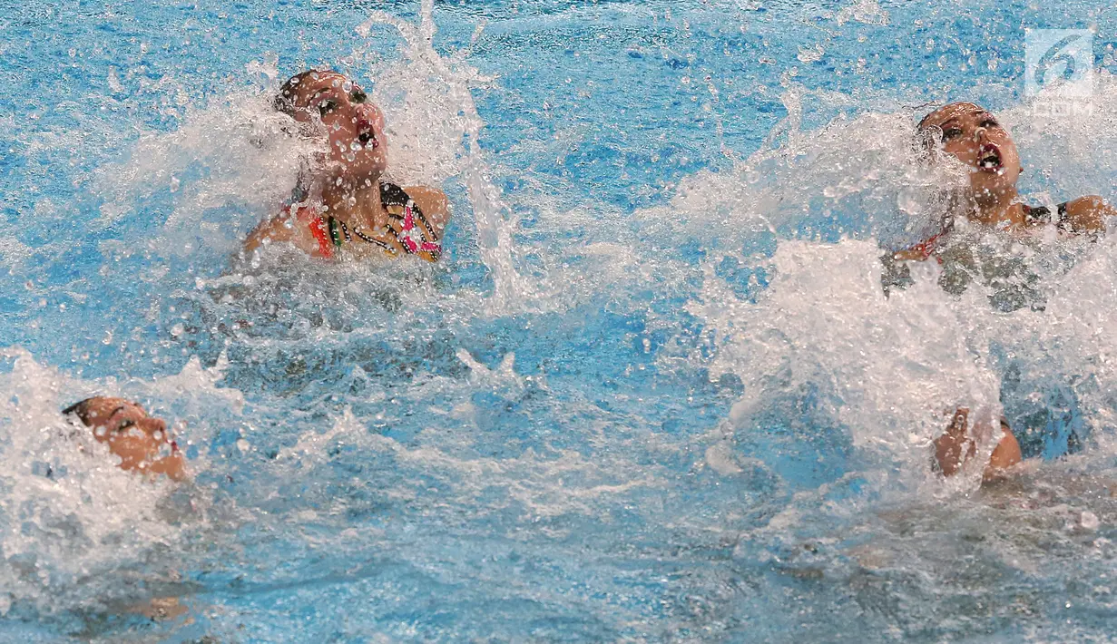 FOTO: Tampil Memukau, Atlet Renang Artistik Korea Utara Rebut Perunggu ...