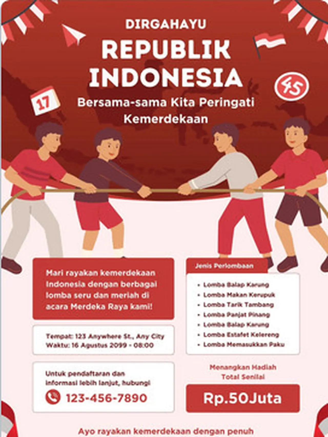 9 Contoh Brosur Lomba 17 Agustus Unik dan Baru, Begini Cara Membuat Selembarannya - Hot Liputan6.com