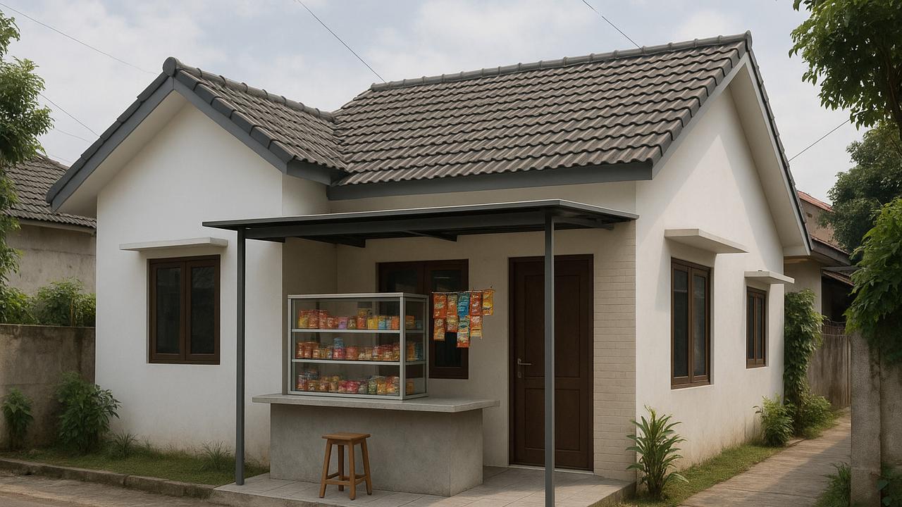 8 Desain Rumah L-Shape dengan Warung di Teras, Estetik tapi Tetap Privat