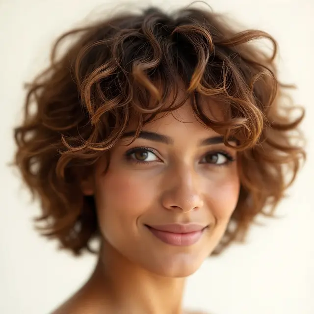 7 Model Rambut Keriting Pendek untuk Wajah Bulat, Tampil Lebih Tirus ...