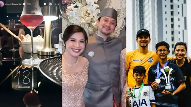 Vincent Rompies Rayakan Ultah Pernikahan ke-18, Ini 6 Potretnya Bersama Istri - Hot Liputan6.com