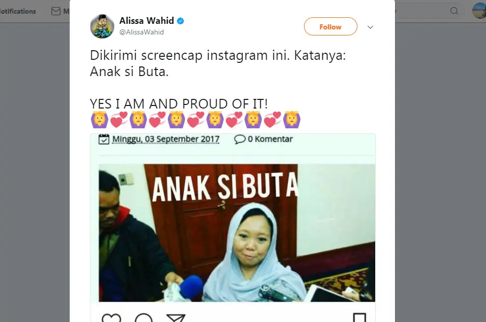 Reaksi Mengharukan Putri Gus Dur Ketika Diejek 'Anak Si Buta' - News ...