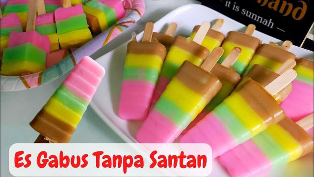 Cara Membuat Es Gabus Pelangi, Jajanan Tradisional Berwarna-warni