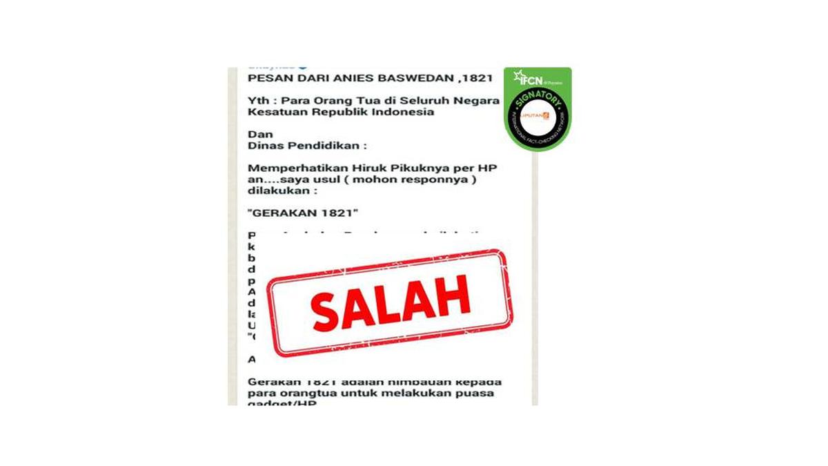 Cek Fakta: Tidak Benar Pesan Berantai Anies Baswedan Ajak Melakukan ...