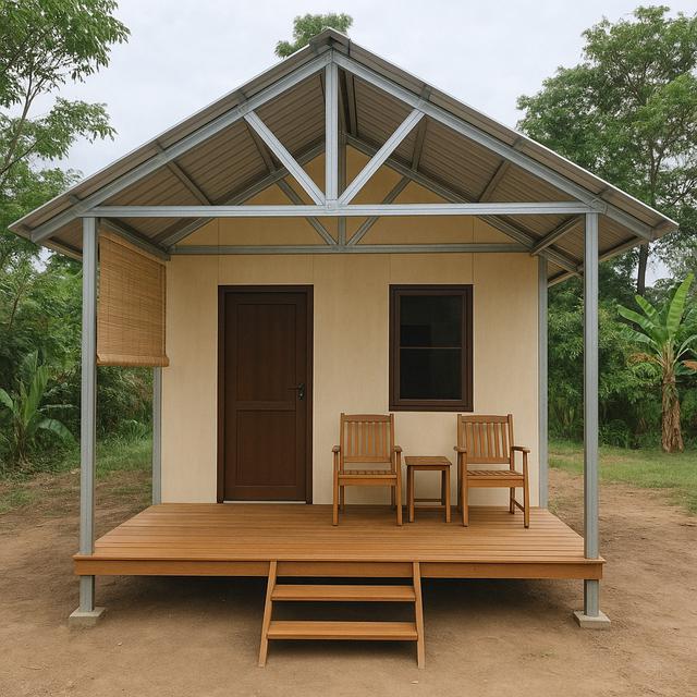 6 Model Rumah Semi Permanen dari Baja Ringan dan Triplek Budget Rp15-25 ...