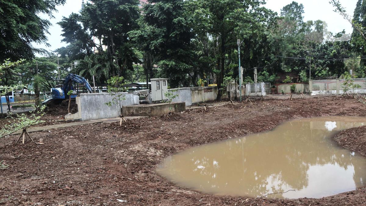 Pembangunan Embung Cempaka Putih - Foto Liputan6.com