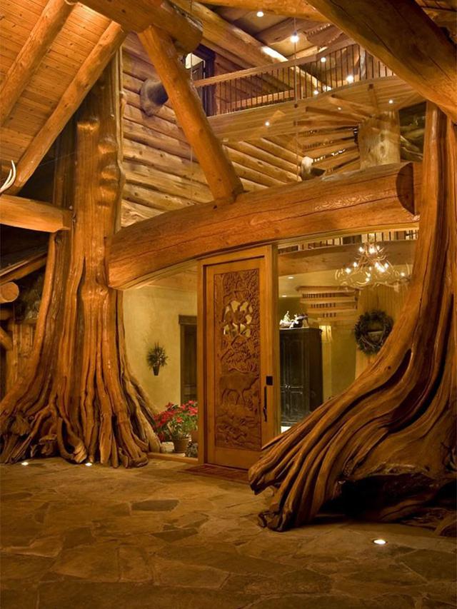 6 Potret Rumah dari Kayu Ini Detailnya Sempurna, Seratnya Jadi Bikin ...