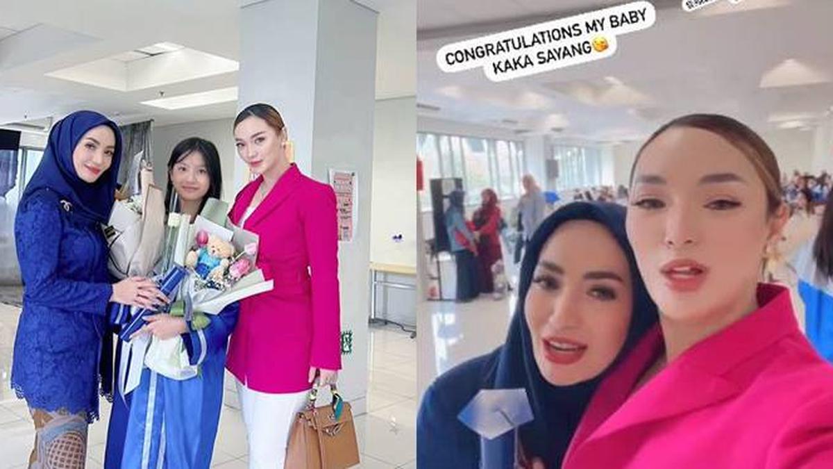7 Potret Zaskia Gotik Hadiri Wisuda Putri Sambung, Kompak Bareng Imel PC