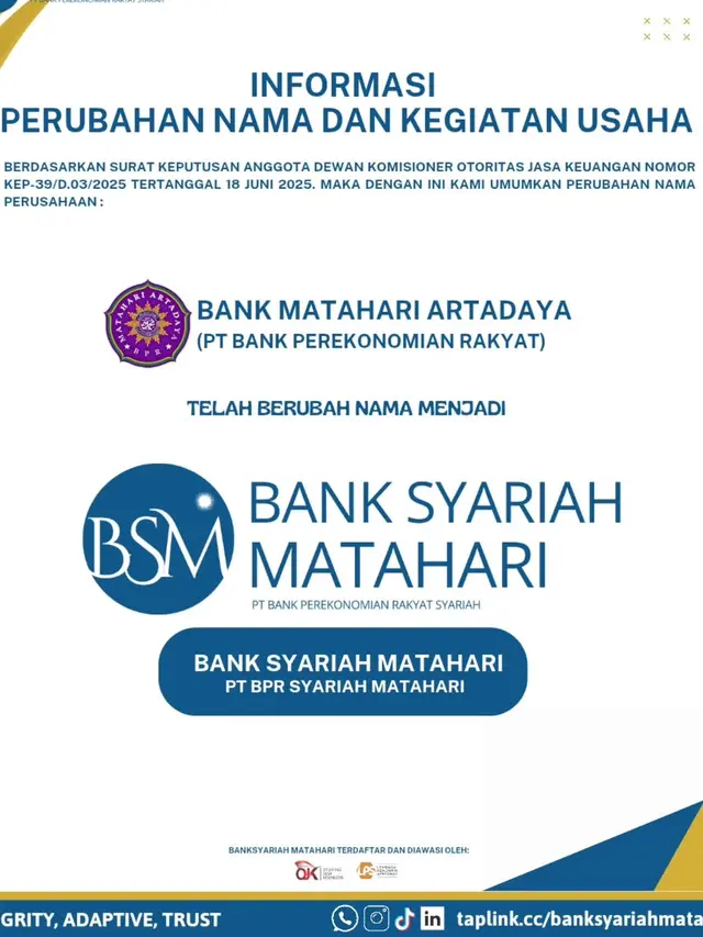 Profil Bank Syariah Matahari Milik Muhammadiyah - Bisnis Liputan6.com