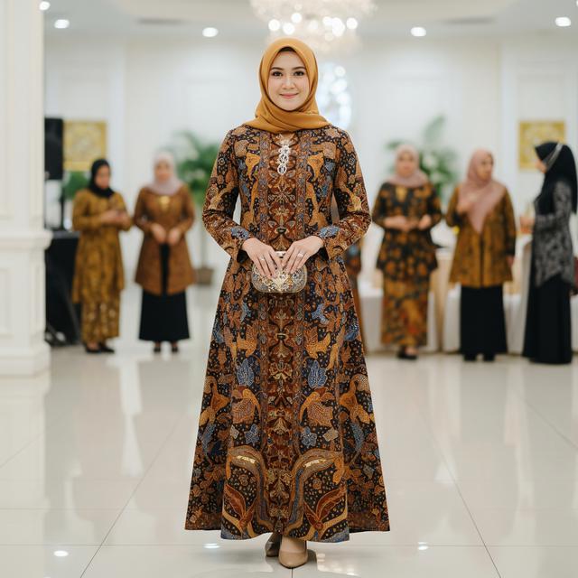 9 Model Gamis Batik Wanita untuk Seragam Arisan, Tampil Kompak dan Anggun
