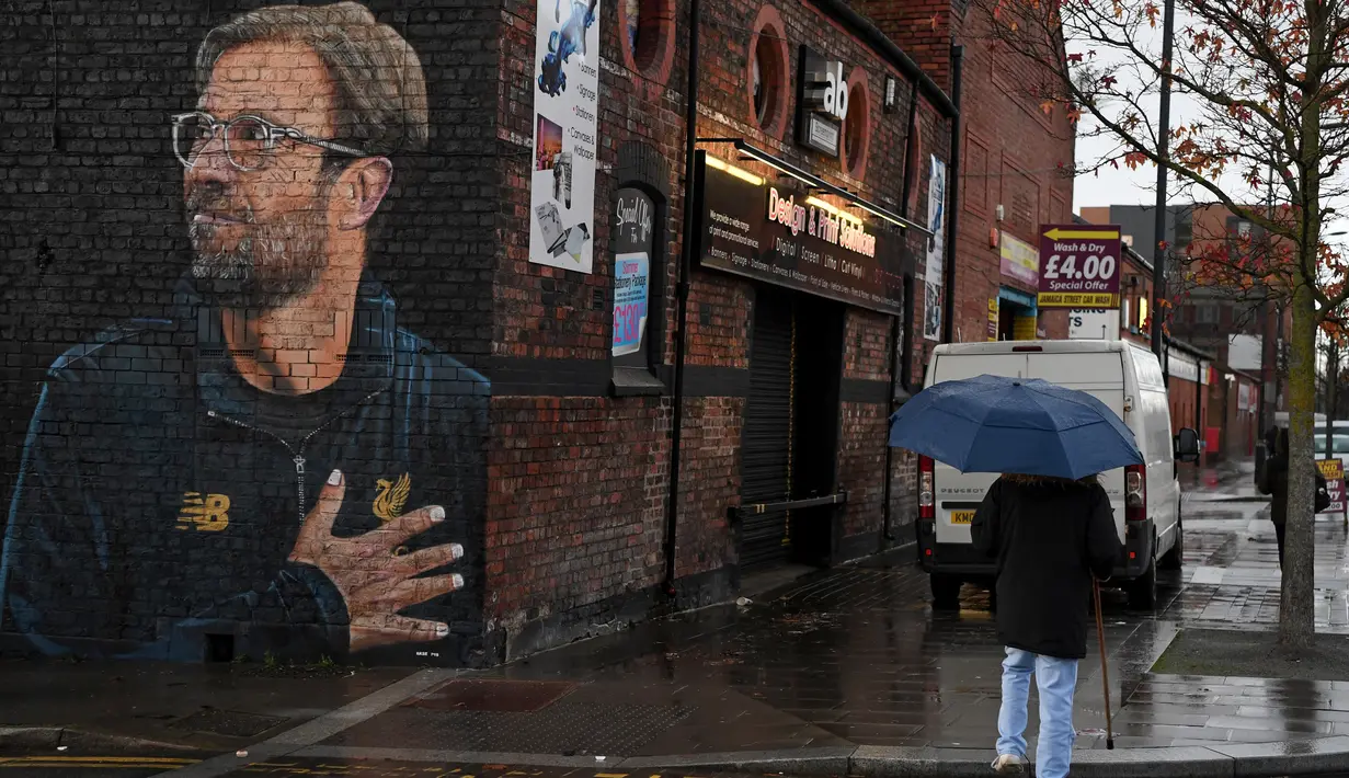 FOTO: Mural Jurgen Klopp Hiasi Tembok Kota Liverpool - Foto Liputan6.com