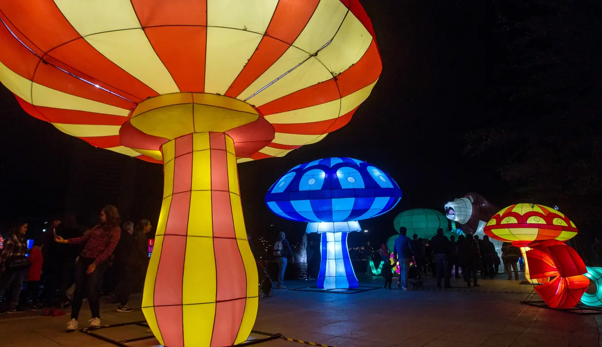 FOTO: Gemerlap Warna-warni Festival Lampu Termegah Sambut Natal di ...