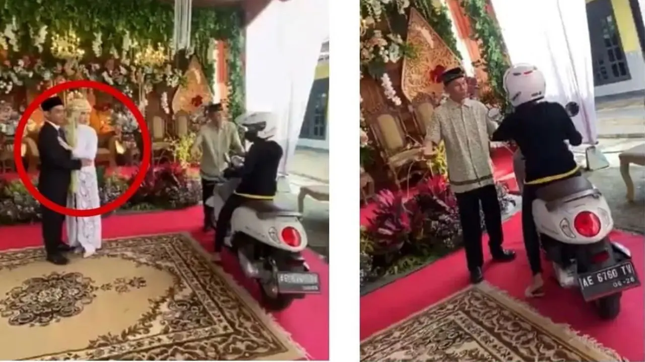 Viral Jalanan Dipakai untuk Resepsi Pernikahan, Pengendara Sepeda Motor Terobos Masuk ke Tenda ...