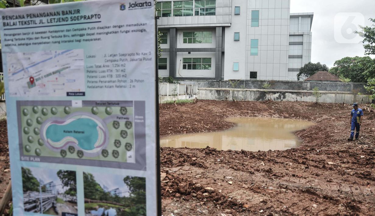 Pembangunan Embung Cempaka Putih - Foto Liputan6.com