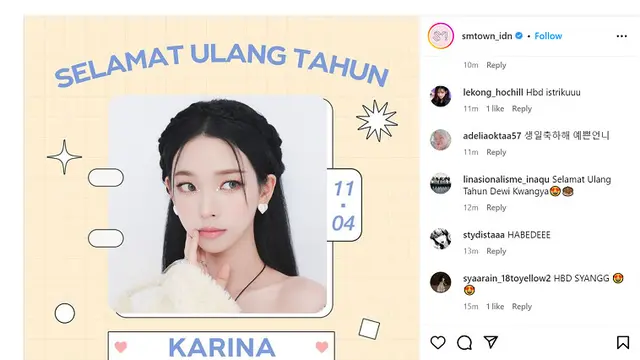 Sosok Karina Aespa, Mantan Ulzzang yang Berulang Tahun ke-23 - Lifestyle Liputan6.com