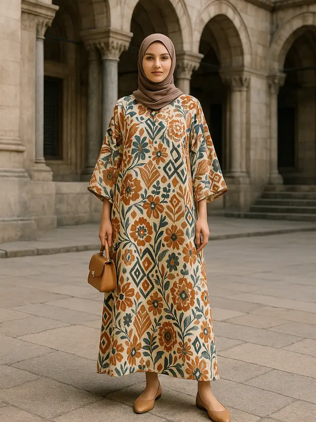 7 Model Gamis Kaftan 2025 yang Cocok untuk Ibu Muda agar Tetap Stylish ...