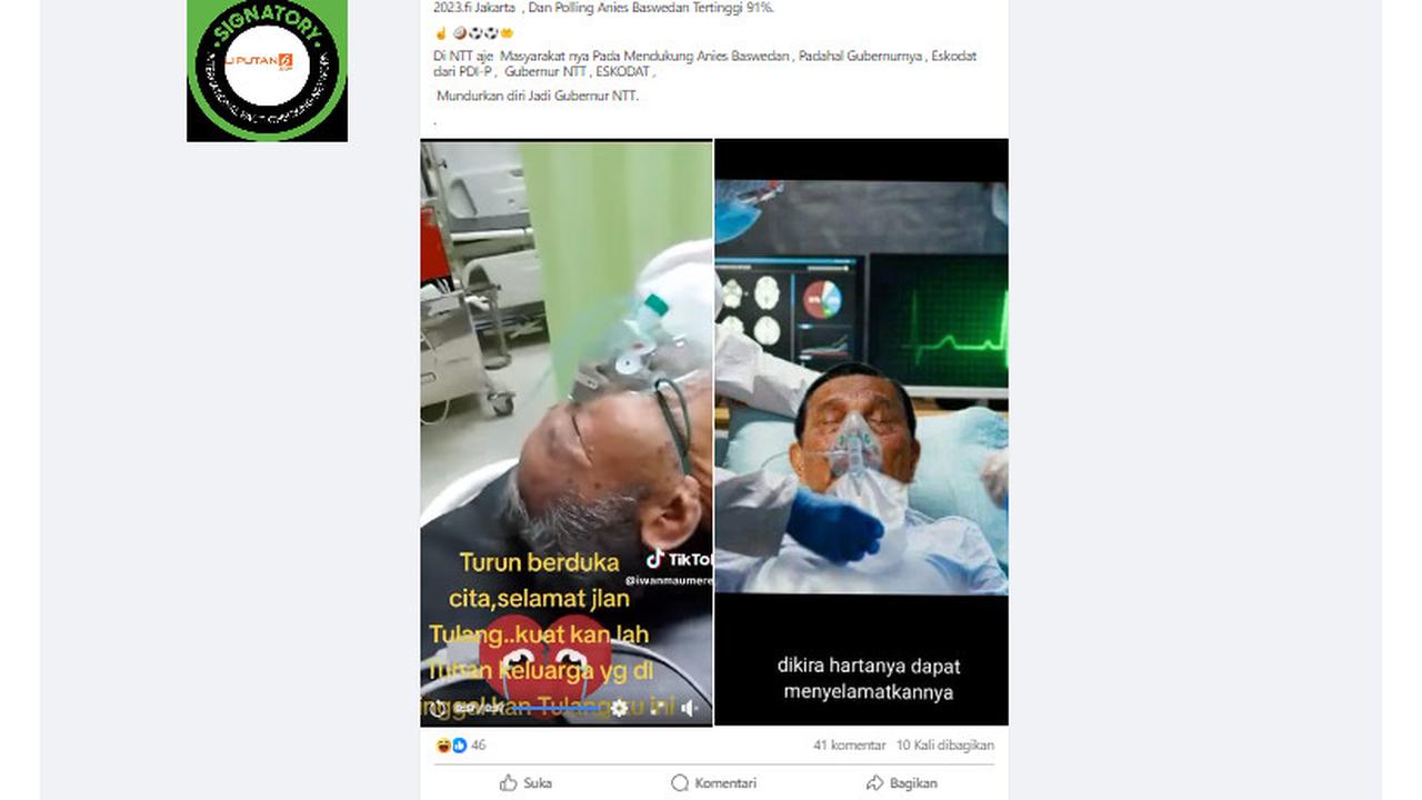 Cek Fakta: Tidak Benar Dalam Foto Ini Luhut Binsar Pandjaitan Sekarat