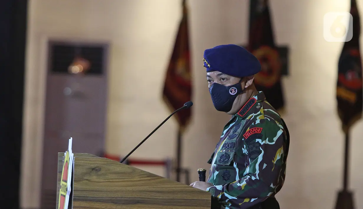 FOTO: Kapolri Hadiri Peringatan HUT ke-76 Korps Brimob - Foto Liputan6.com